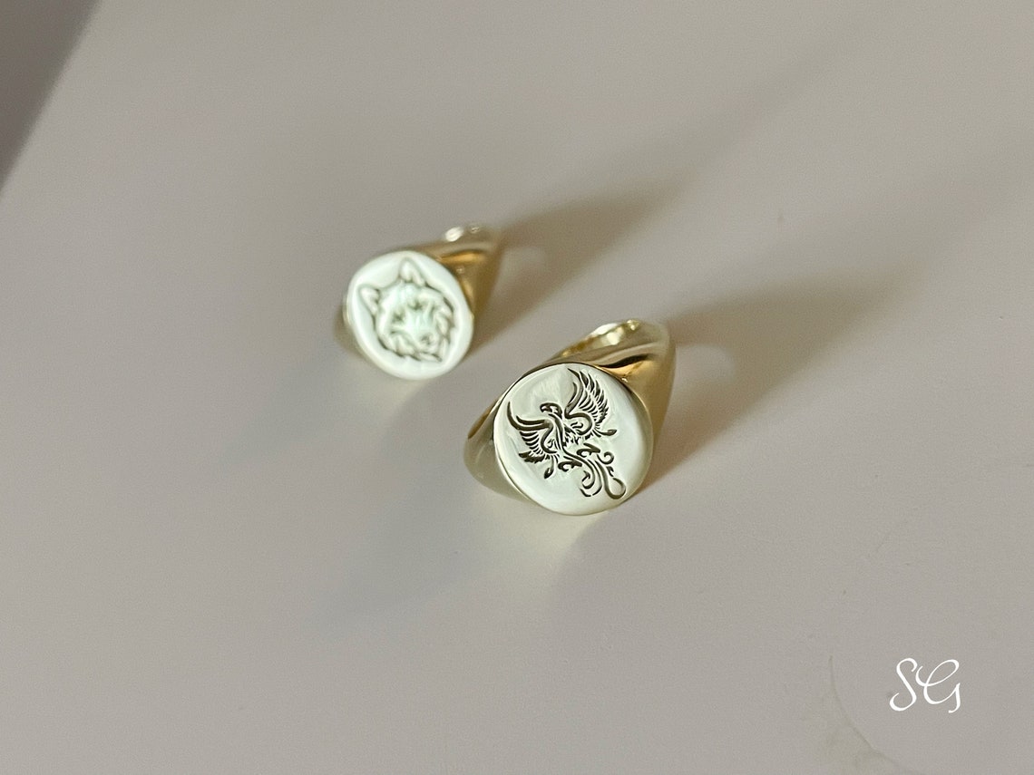 Phoenix Ring Gold Phoenix Ring Phoenix Signet Ring 14k Gold - Etsy