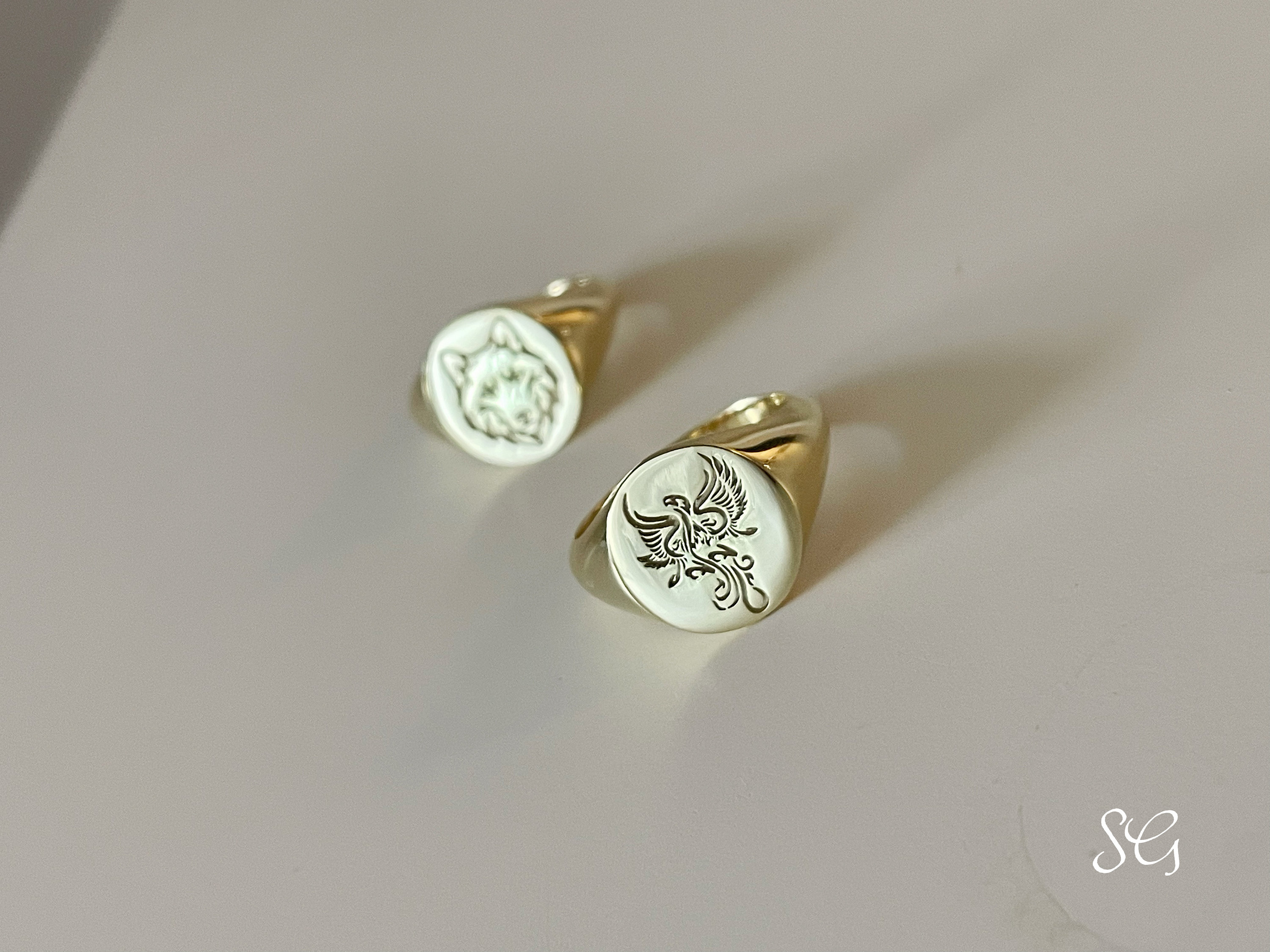 Phoenix Ring Gold Phoenix Ring Phoenix Signet Ring 14k Gold - Etsy