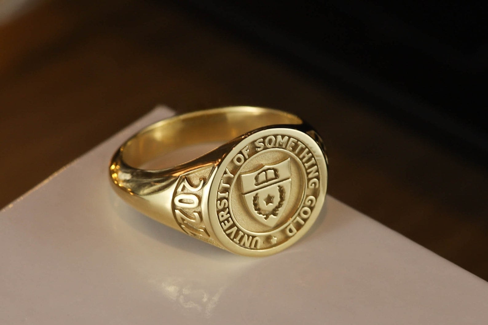 Custom Gold College Class Rings Class Ring Gold Graduation - Etsy