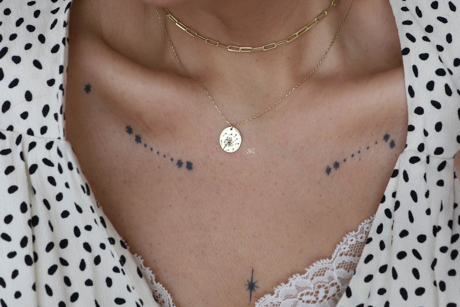 Dandelion Necklace Gold Dandelion Necklace Make a Wish | Etsy