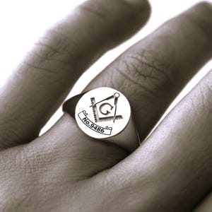 Masonic Rings With Lodge Number, Freemason Ring, Masonic Rings, Master ...