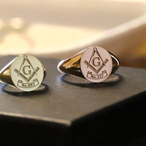 Masonic Rings With Lodge Number, Freemason Ring, Masonic Rings, Master ...