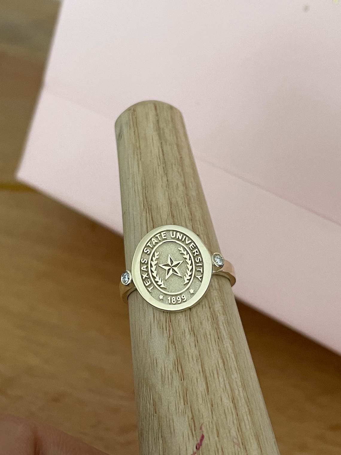 Solid Gold Diamond College Class Rings Women's Class - Etsy