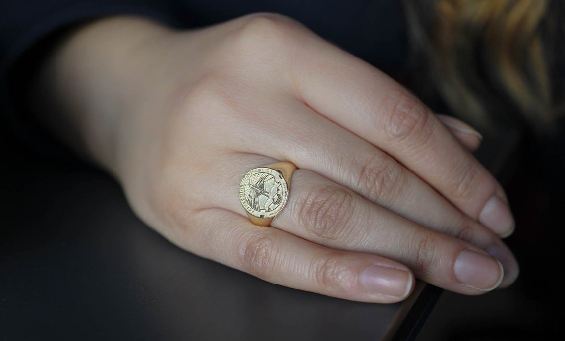 Gold Class Rings Graduation Rings Gold College Ring College | Etsy