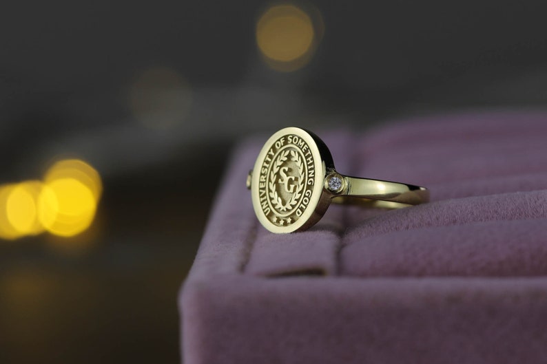 Solid Gold Diamond College Class Rings Women's Class - Etsy