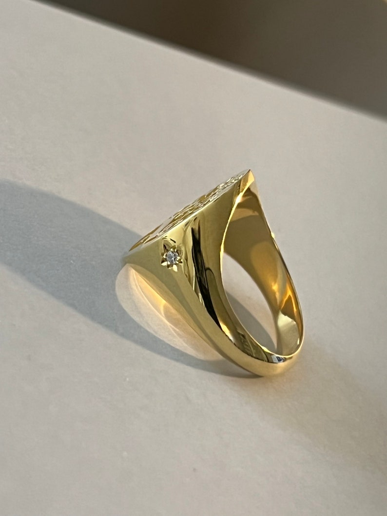 Gold Family Crest Signet Ring Family Rings Gold Signet Ring - Etsy