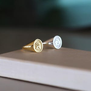 Gold Letter A Ring, Initial Ring Gold, Letter Rings, Initial Signet ...