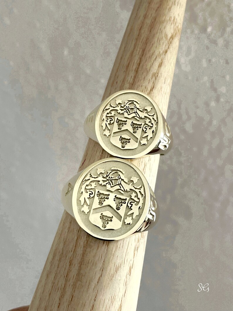Family Crest Signet Ring Gold Coat of Arms Signet Ring Irish - Etsy