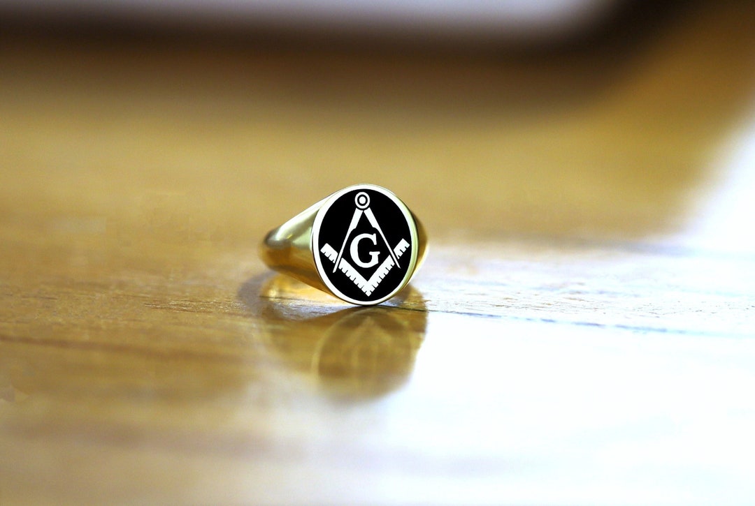 10ct Gold Freemason Ring, 10k Gold Masonic Ring, Gold Masonic Ring, 14k ...