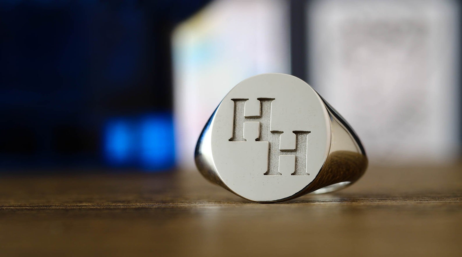 Silver Initial Signet Ring, Monogram Rings, Monogram Ring, Monogram ...