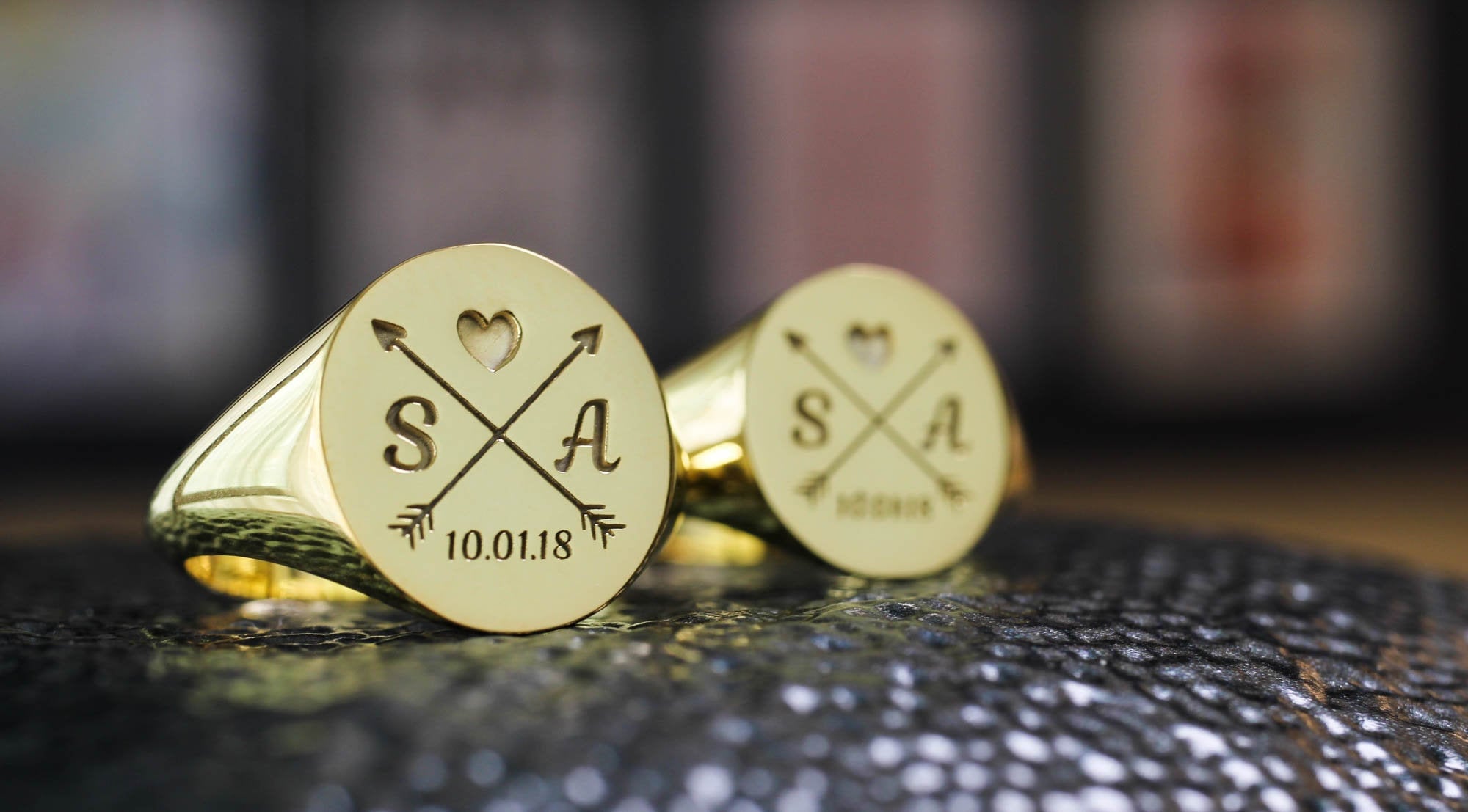 Gold Matching Rings for Couples Gold Couple Rings Promise | Etsy