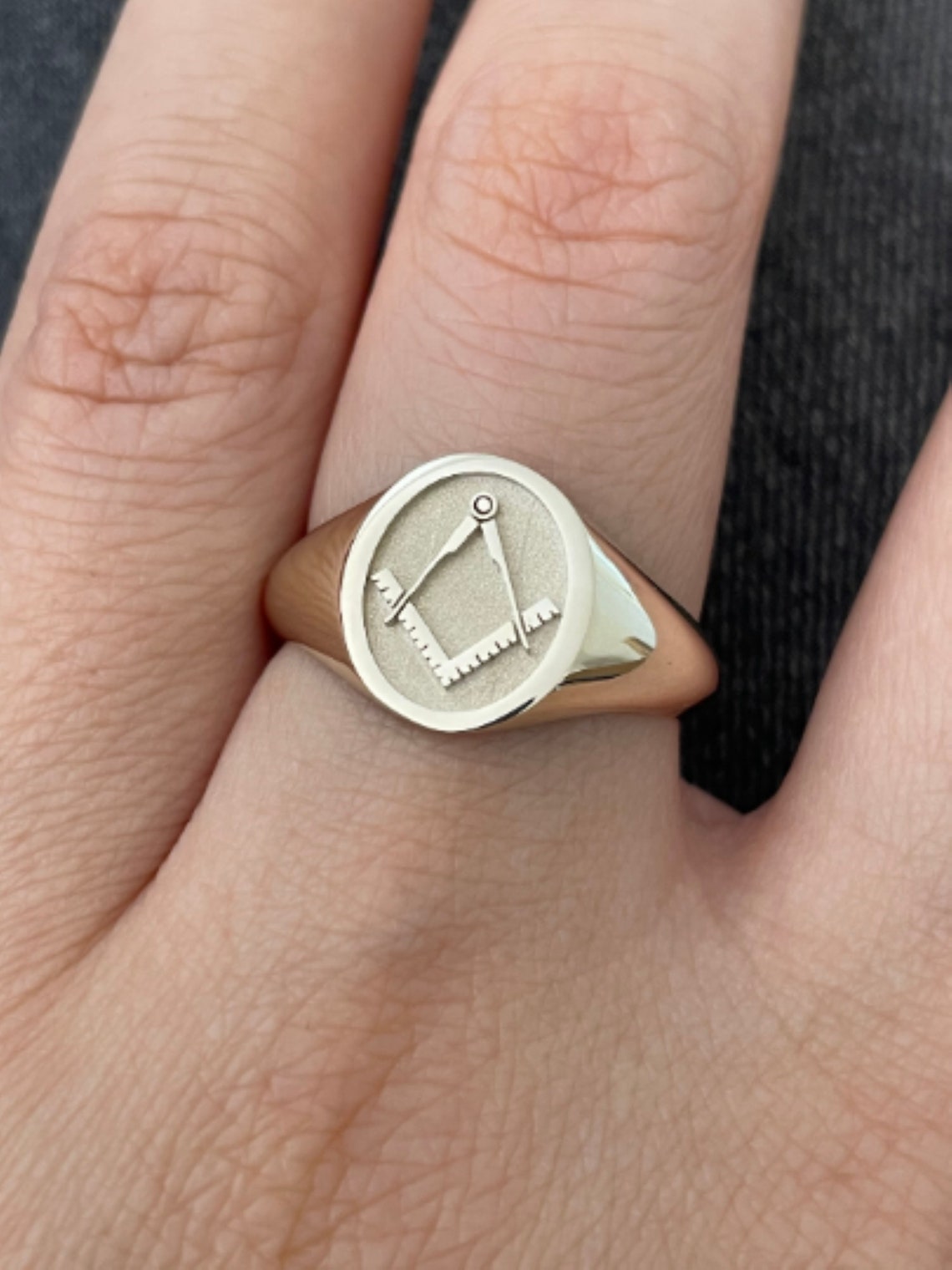 14k White Gold Masonic Ring, Gold Masonic Rings, Freemason Ring, Master ...