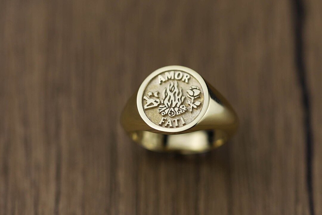 Amor Fati Ring, Amor Fati Signet Ring, Fate Ring, Love of Fate Ring ...