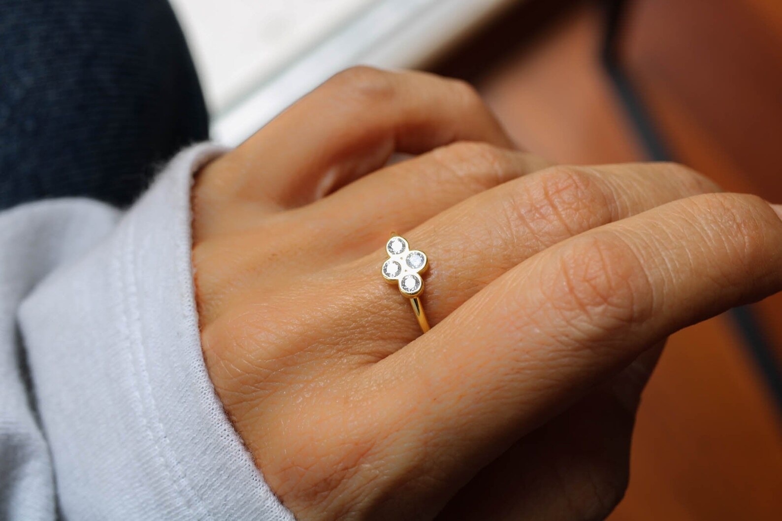 Thin Gold Diamond Ring, Gold Thin Rings, Dainty Gold Rings, Dainty Gold ...