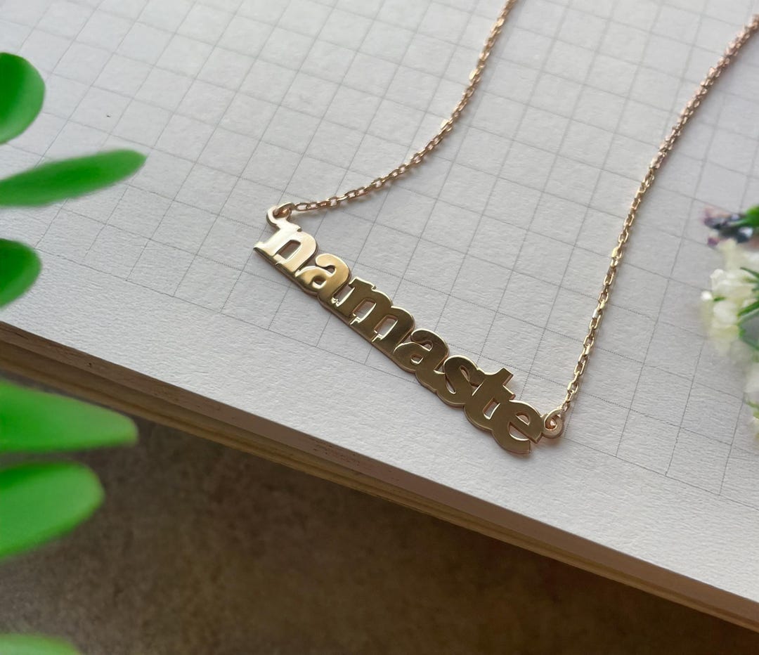 Custom Word Necklace Gold, Delicate Script Necklace, Meaningful Word ...