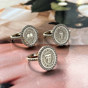 Solid Gold Diamond College Class Rings, Women's Class Ring, Gold ...
