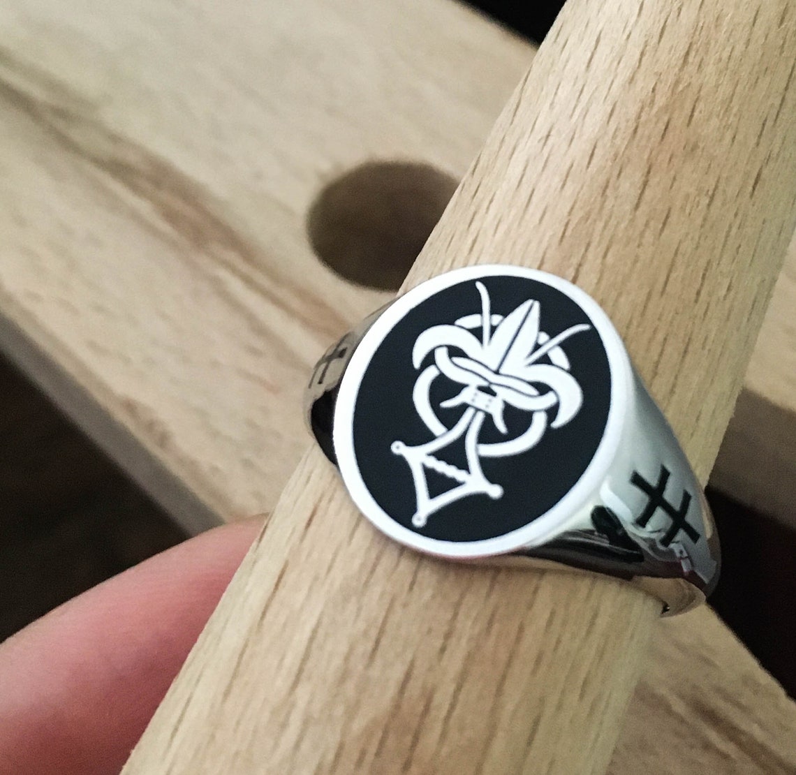 Custom Engraved Enamel Signet Ring Custom Signet Ring Mens | Etsy