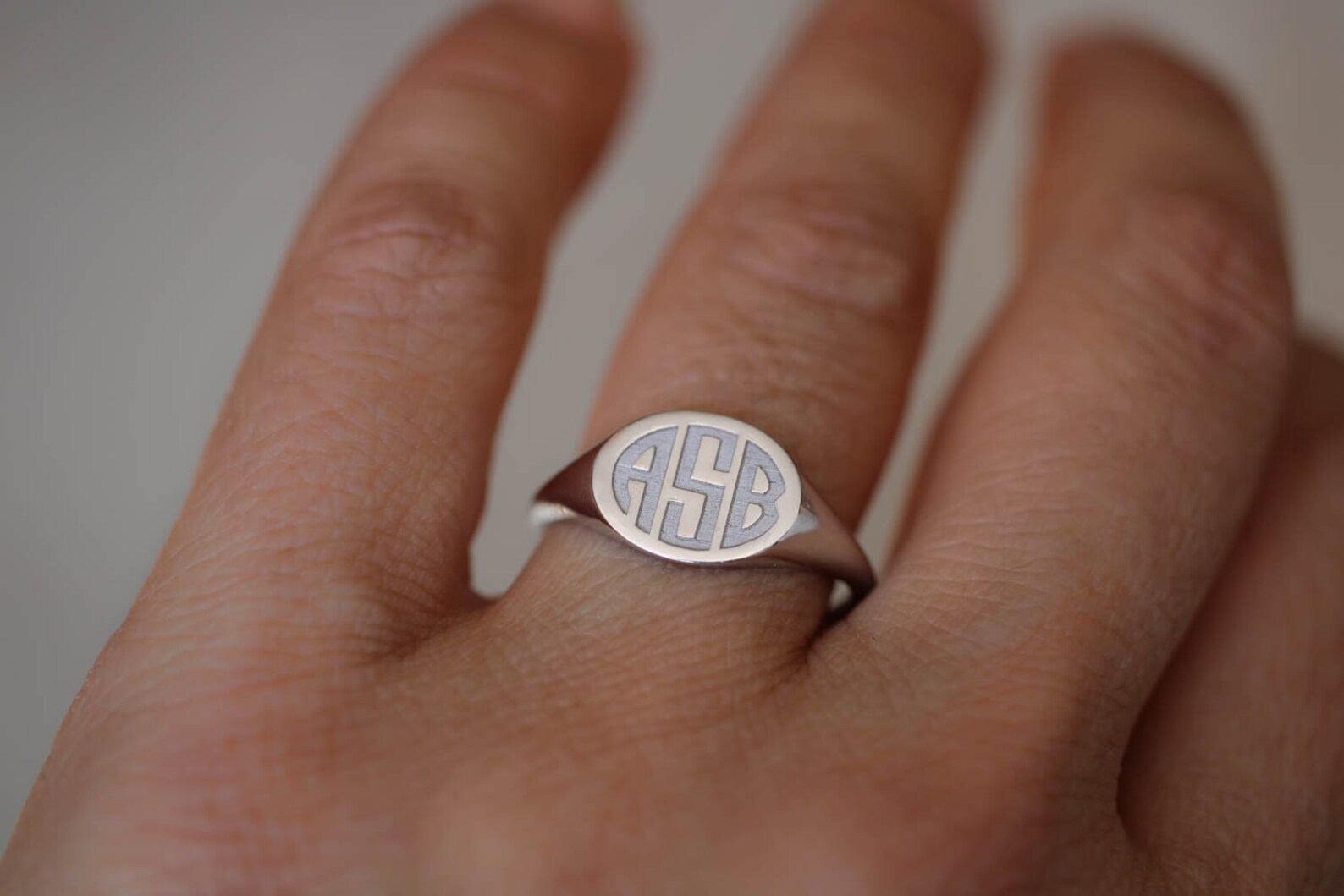 Monogram Ring Custom Monogram Rings Monogram Initial Ring | Etsy