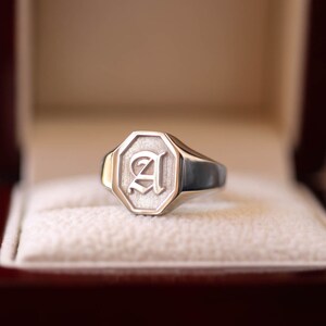 Number 13 Signet Ring, Custom Signet Ring, Silver Signet Ring, Initial ...
