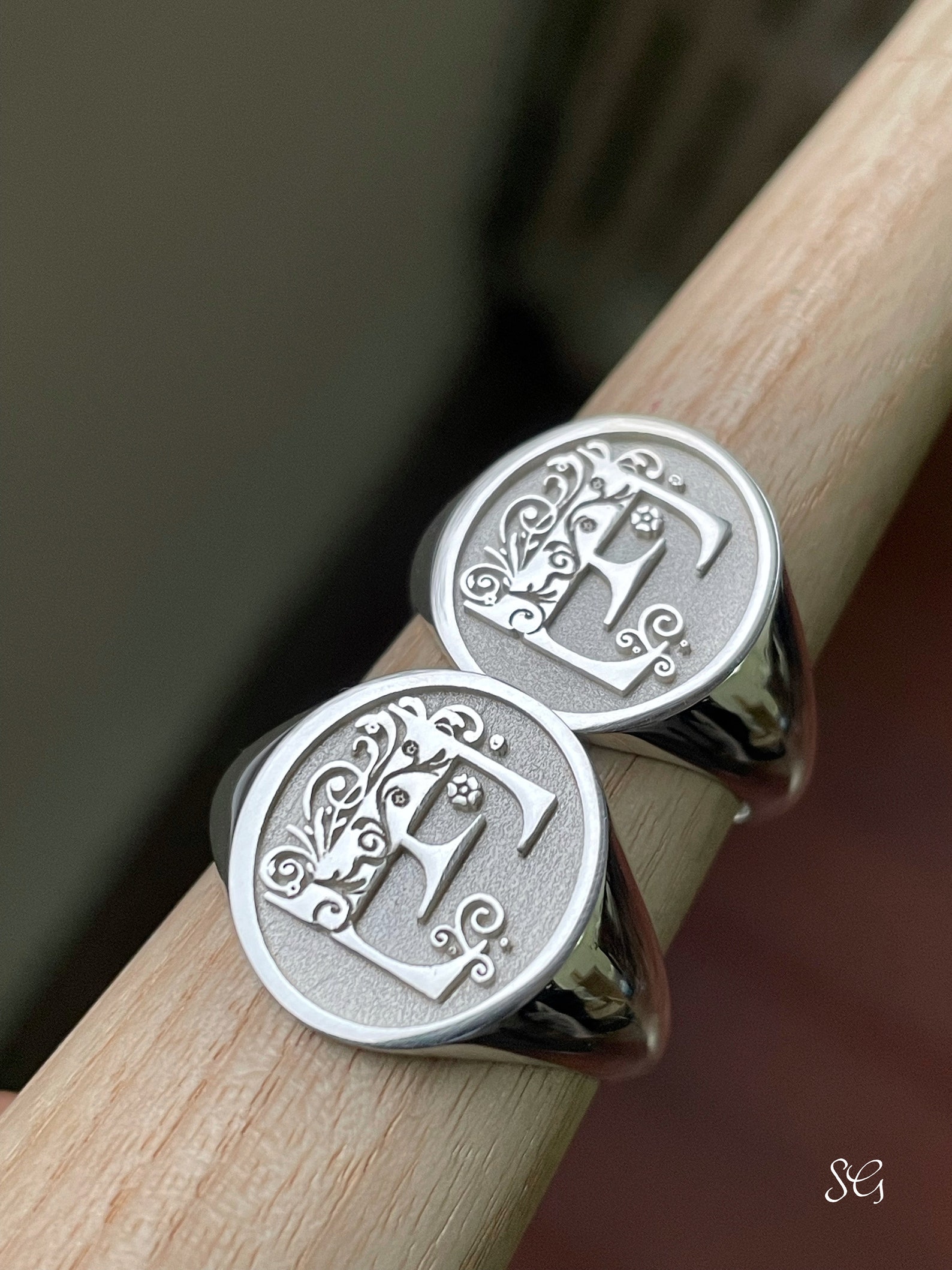 Letter Rings Initial Ring Silver Personalised Signet Ring - Etsy