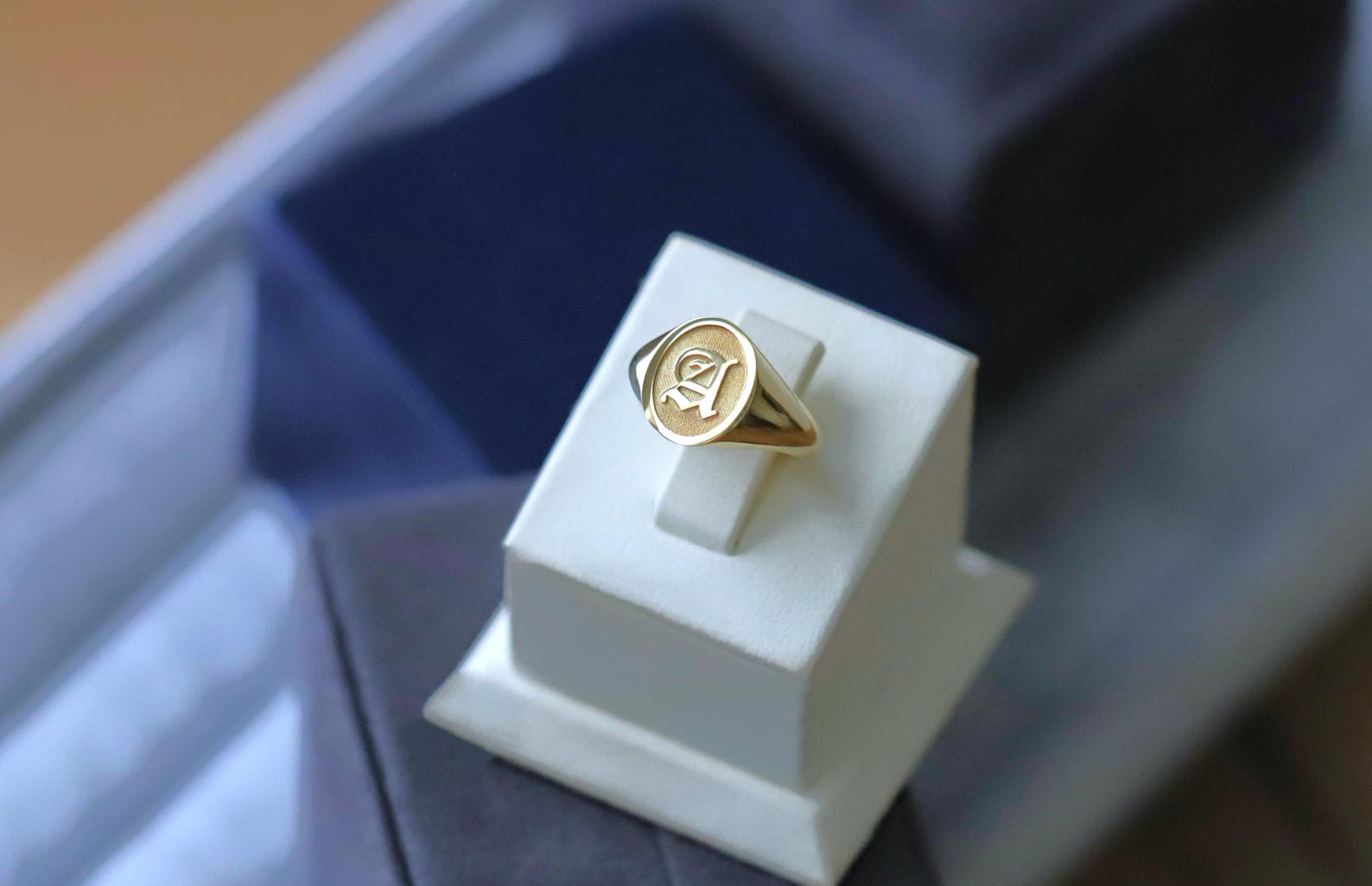 Gold Letter A Ring, Initial Ring Gold, Letter Rings, Initial Signet ...