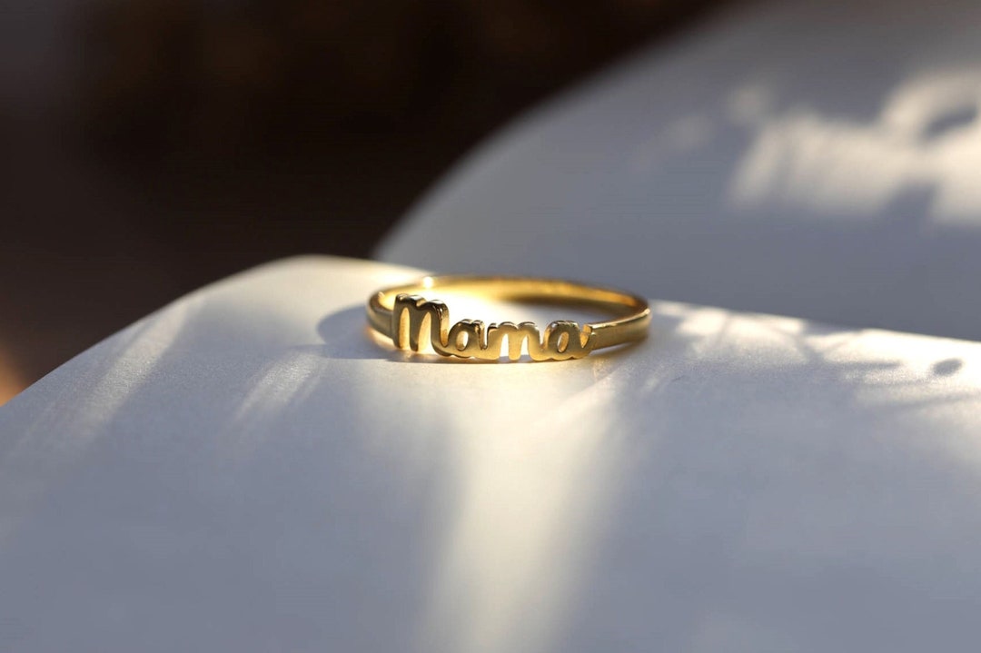 Gold Mama Ring, Mama Ring, Mama Ring Gold, Gold Mothers Ring, Mothers ...