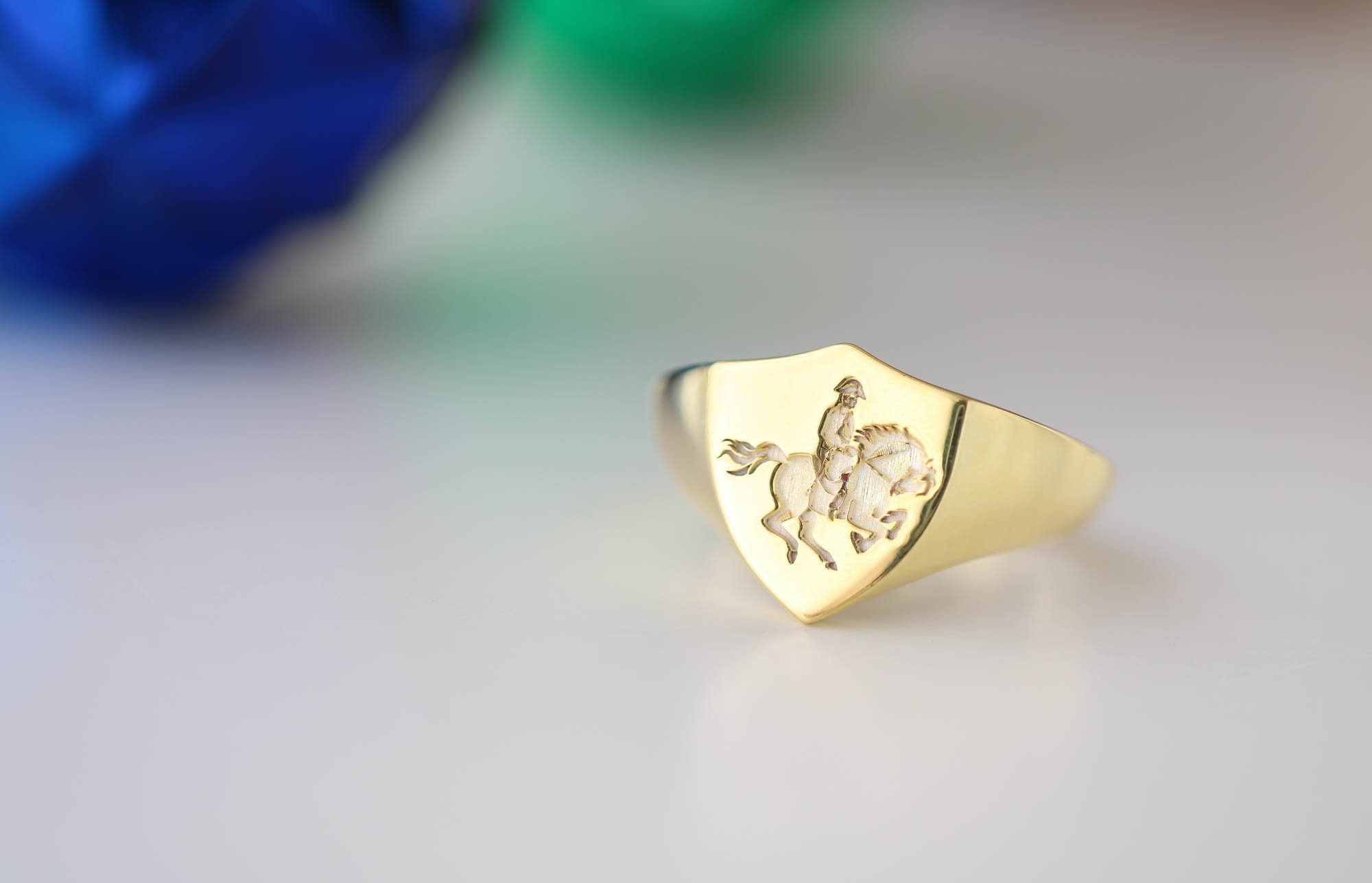 Gold Signet Ring Engraved With Napoleon Crossing the Alps | Etsy