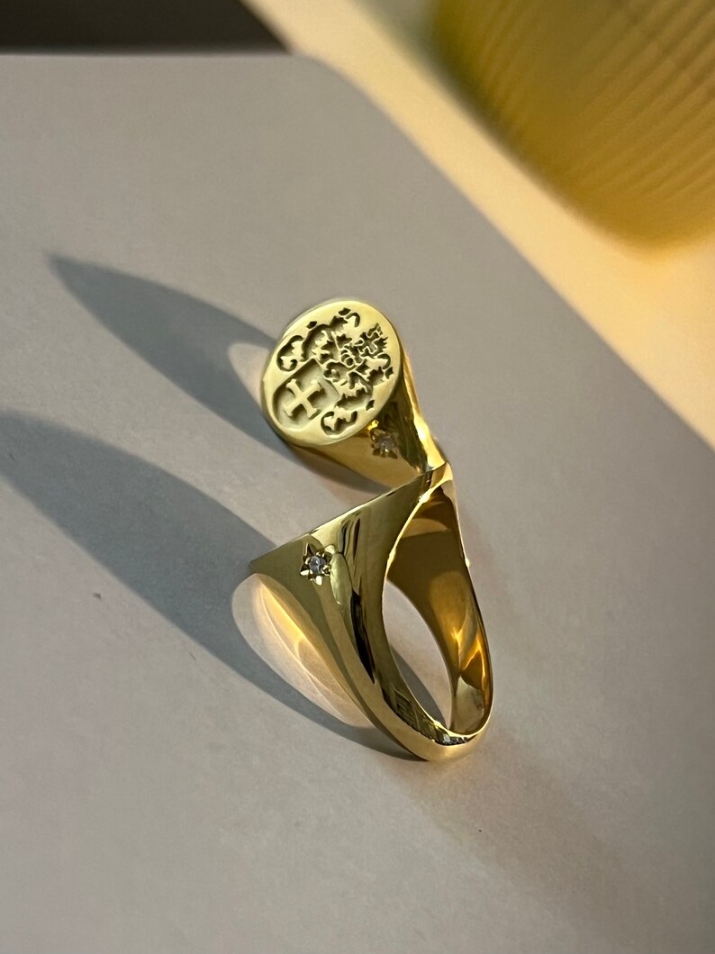 Gold Family Crest Signet Ring Family Rings Gold Signet Ring - Etsy