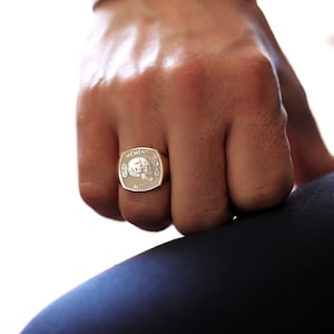 Memento Mori Gold Cushion Ring, Memento Mori Signet Ring, Fate Ring ...