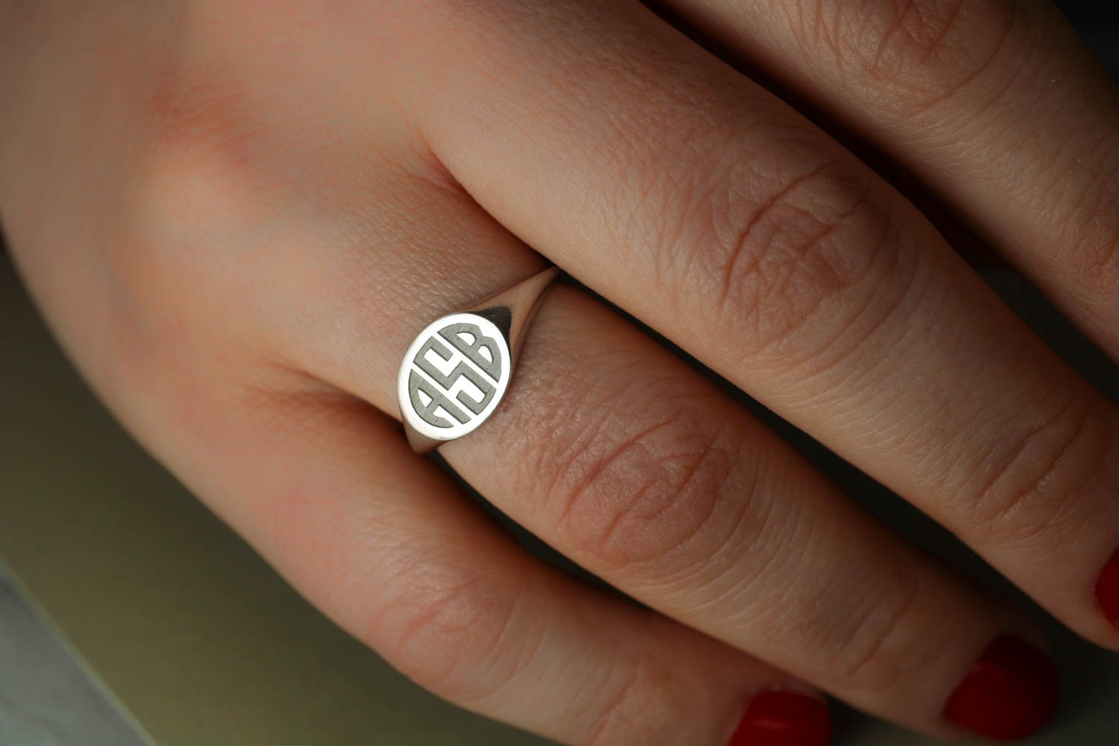 Monogram Ring Custom Monogram Rings Monogram Initial Ring | Etsy