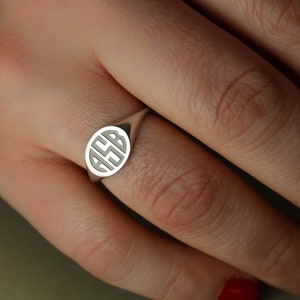 Monogram Ring Custom Monogram Rings Monogram Initial Ring - Etsy