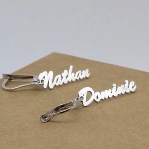 Name Earrings, Name Plate Earrings, Personalized Earrings, Gold Name ...