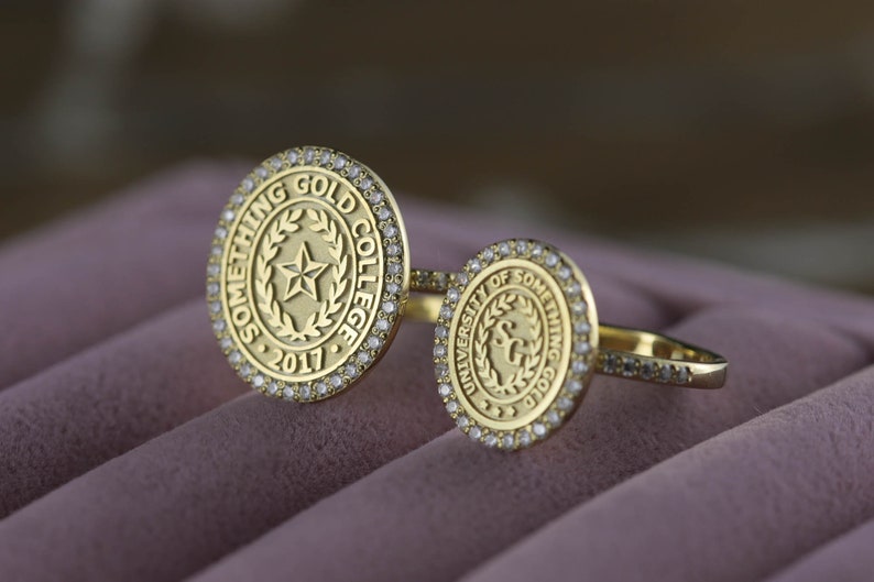Silver and Gold College Class Rings Women's Class Ring - Etsy