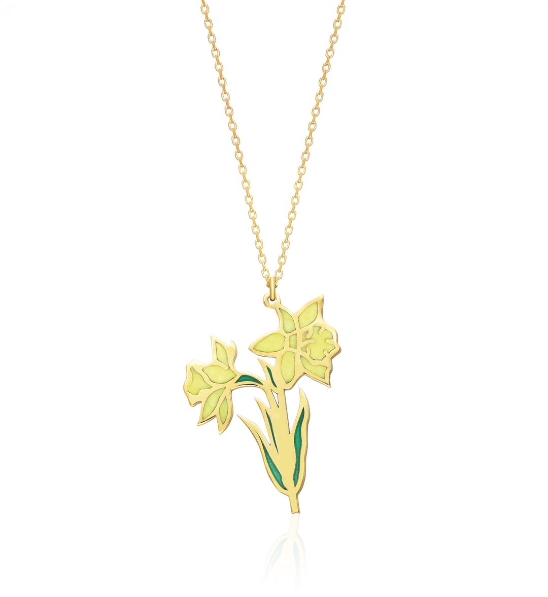 March Birth Flower Necklace, Daffodil Flower Pendant, Birthday Present ...