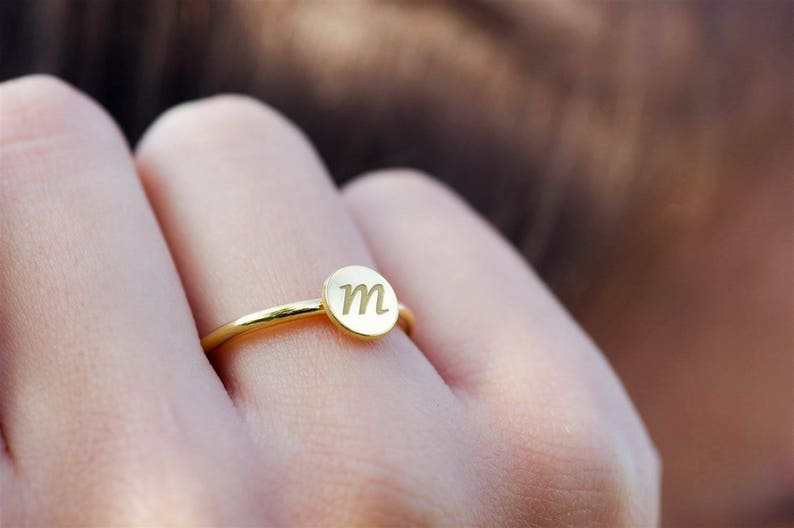 Letter Rings Gold Letter Rings Rose Gold Initial Ring Ring - Etsy