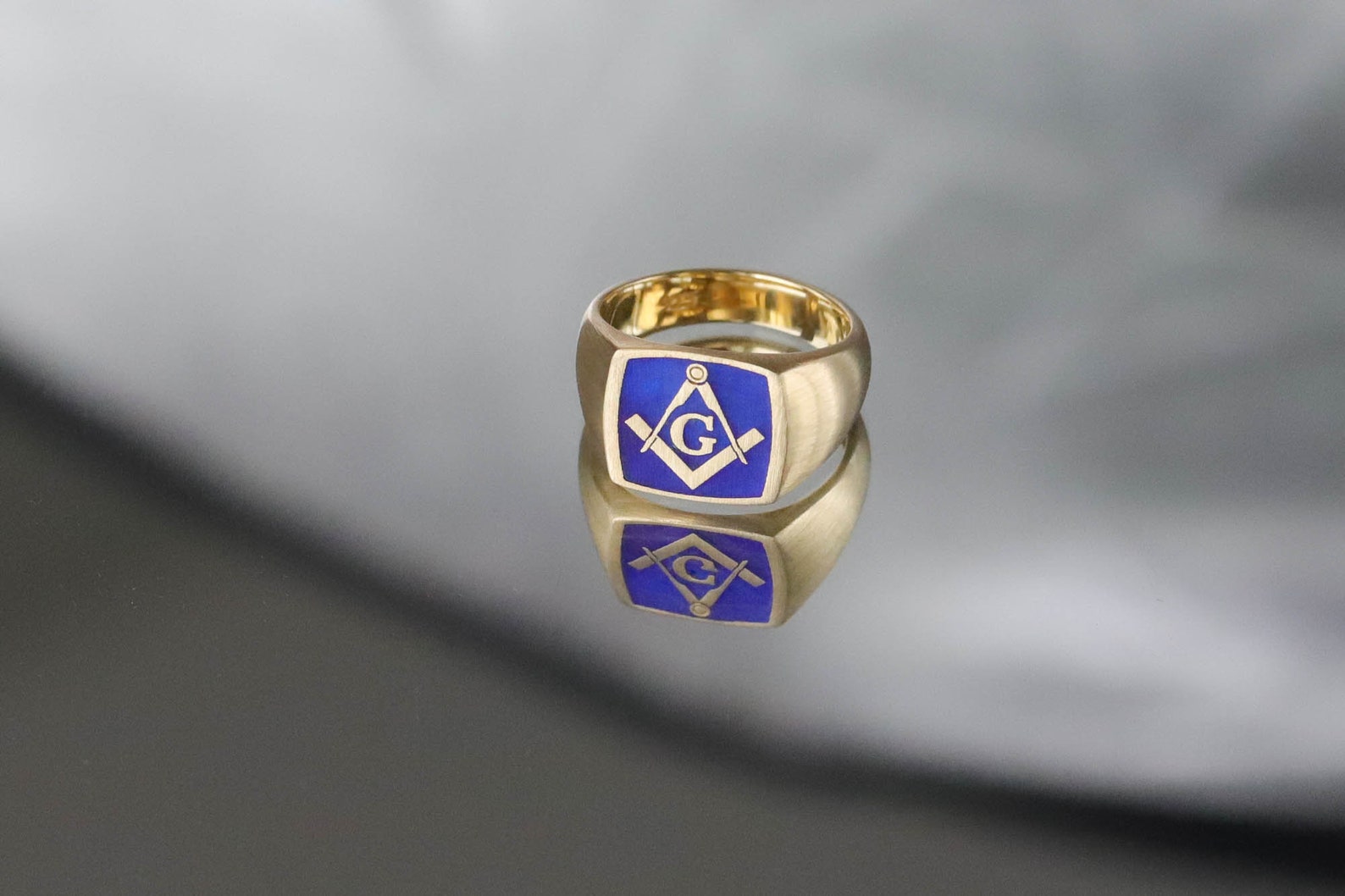Gold Black Enamel Masonic Ring, Masonic Ring, Freemason Ring, Masonic ...