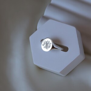 Custom Personalized Monogram Engraved Delicate Pinky Signet Ring ...
