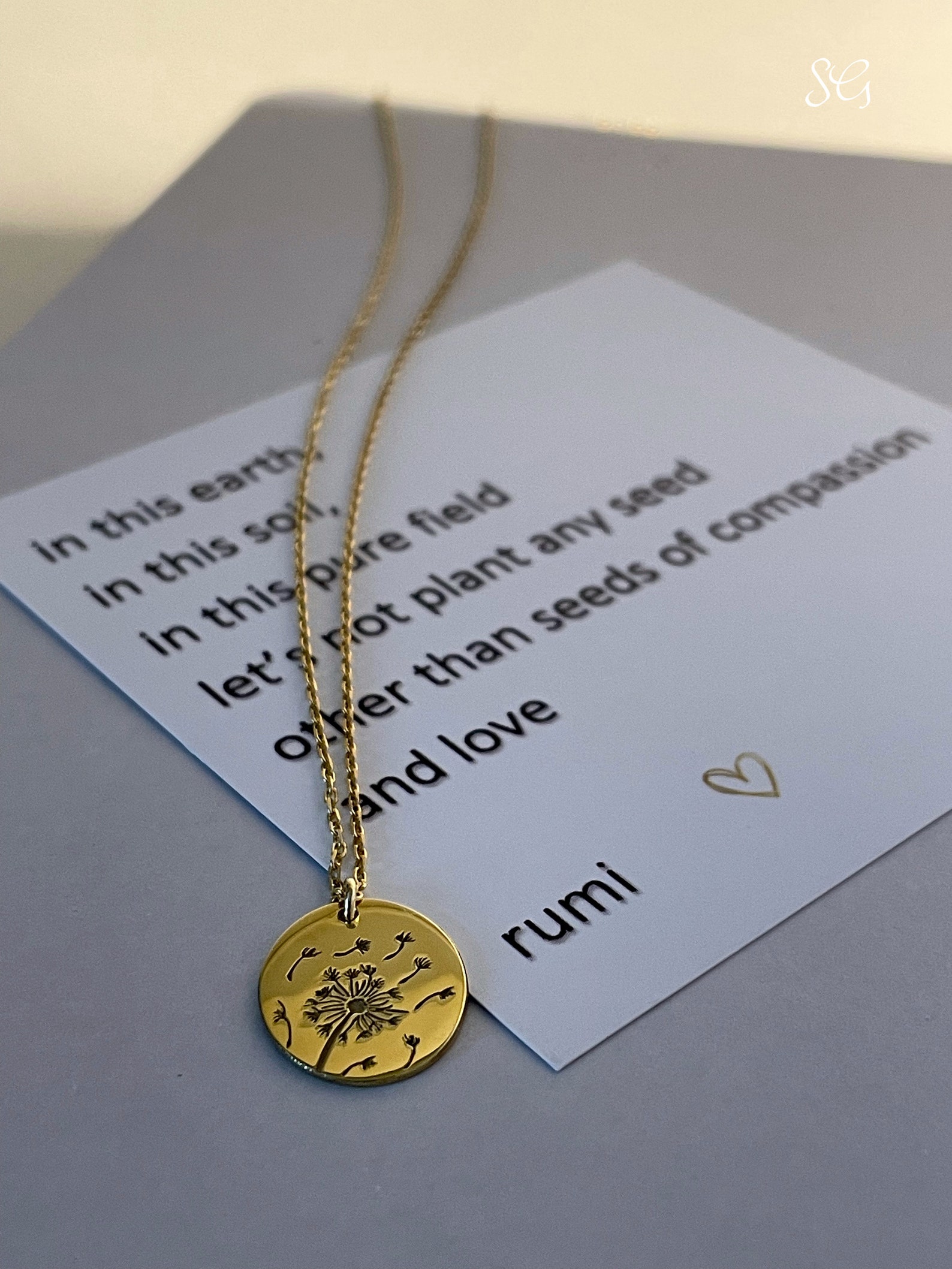 Dandelion Necklace Gold Dandelion Necklace Make a Wish | Etsy