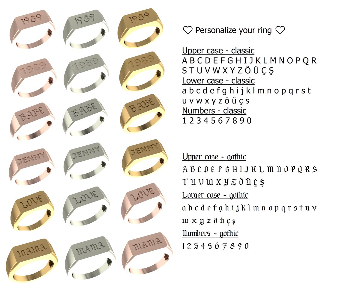 Personalized Rings Word Rings Rings with Words Quote | Etsy