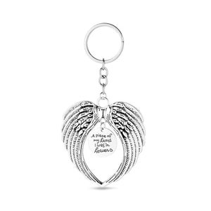 Angel Wings Keychain With the Saying "a Piece of My Heart Lives in ...