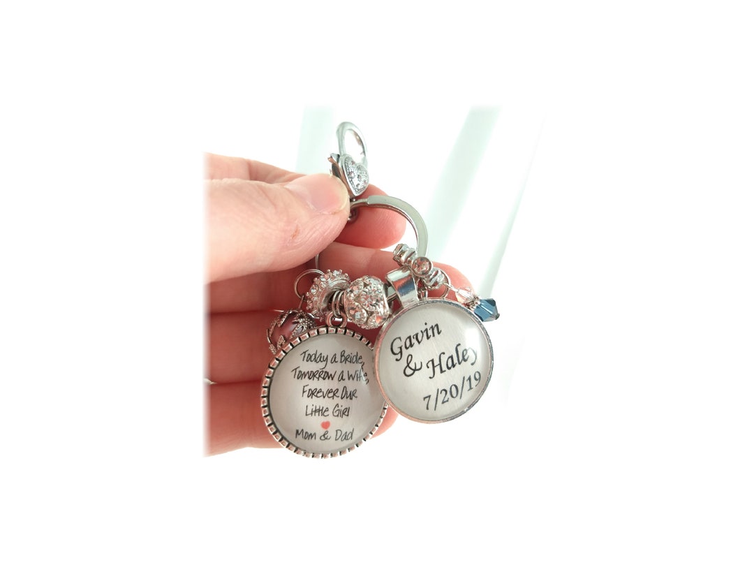 Personalized Bridal Keychain: Daughter Wedding Keepsake With Custom ...