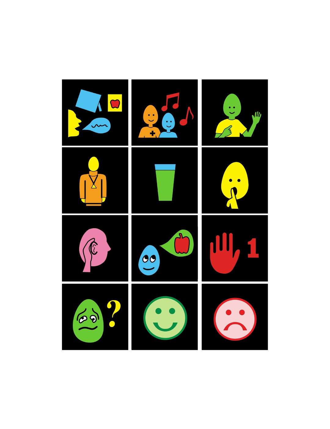 High Contrast Visual Communication Cards: Pecs/boardmaker Images - Etsy