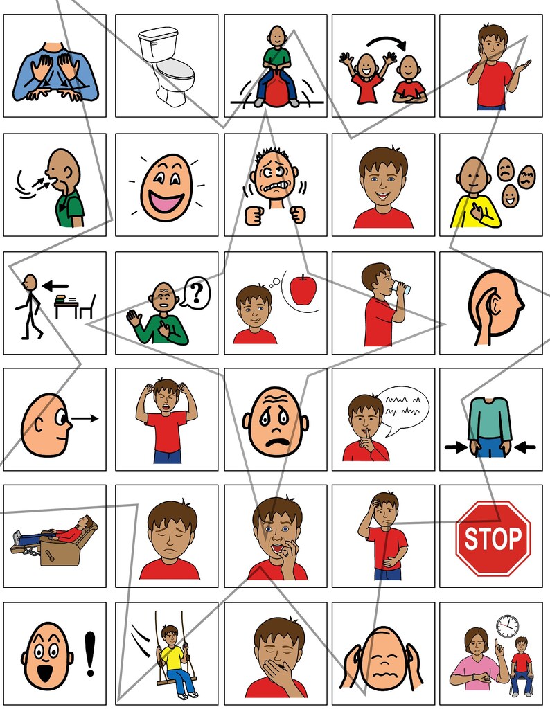 Autism Visual Aid Cards: Emotions & Self-regulation (1.5" Printable ...