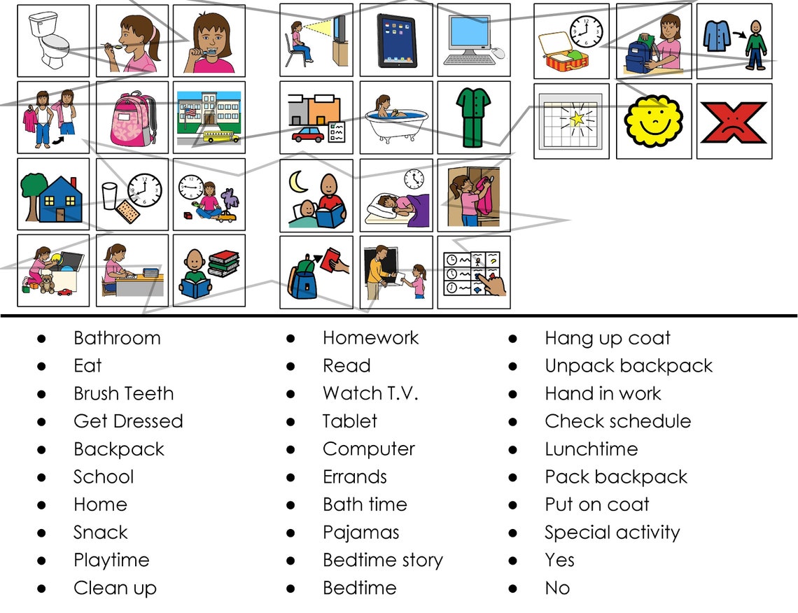 Autism Visual Aid LARGE 2.5 X 2.5 Printable - Etsy