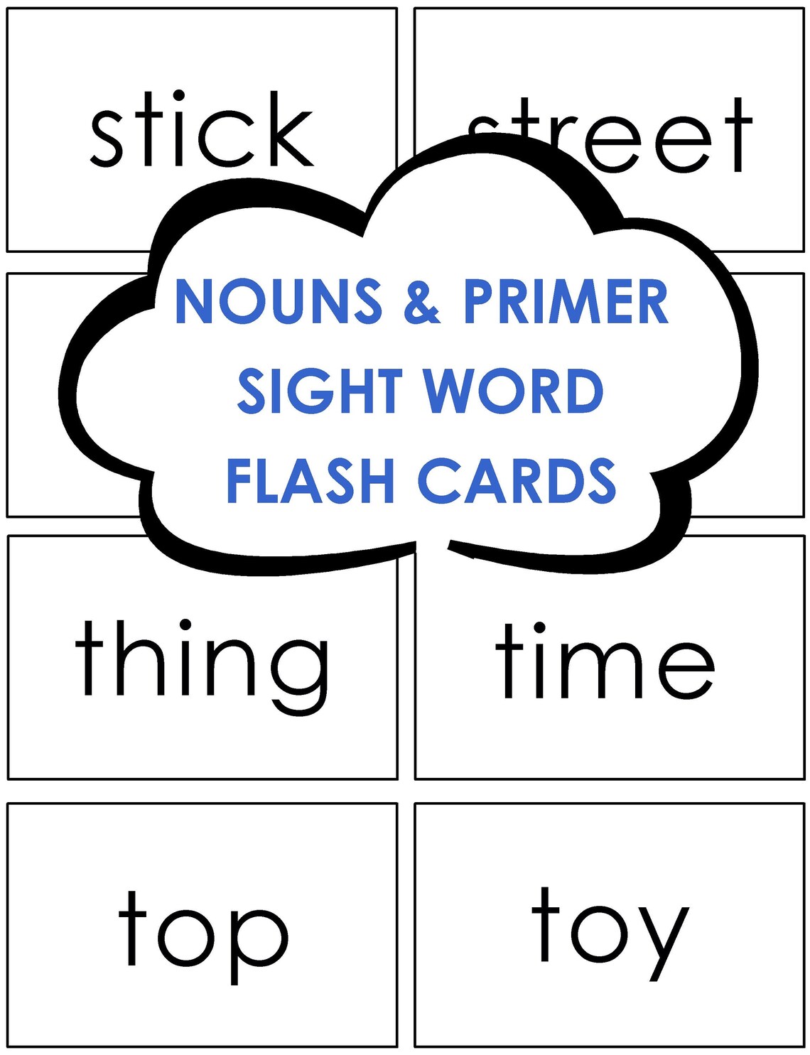 Dolch Sight Word Flash Cards: Pre-primer, Primer & Nouns (PDF) - Etsy