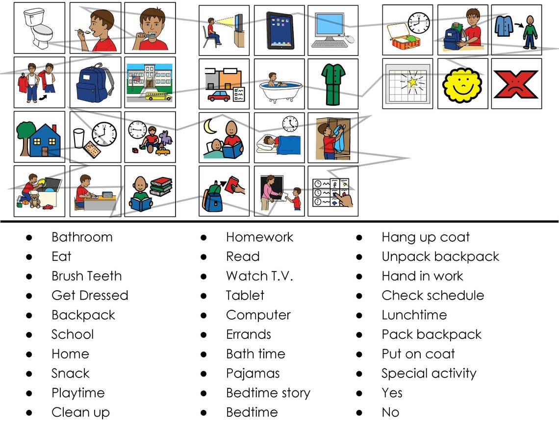 Autism Visual Aid SMALL 1.5 Printable Cards for Home - Etsy