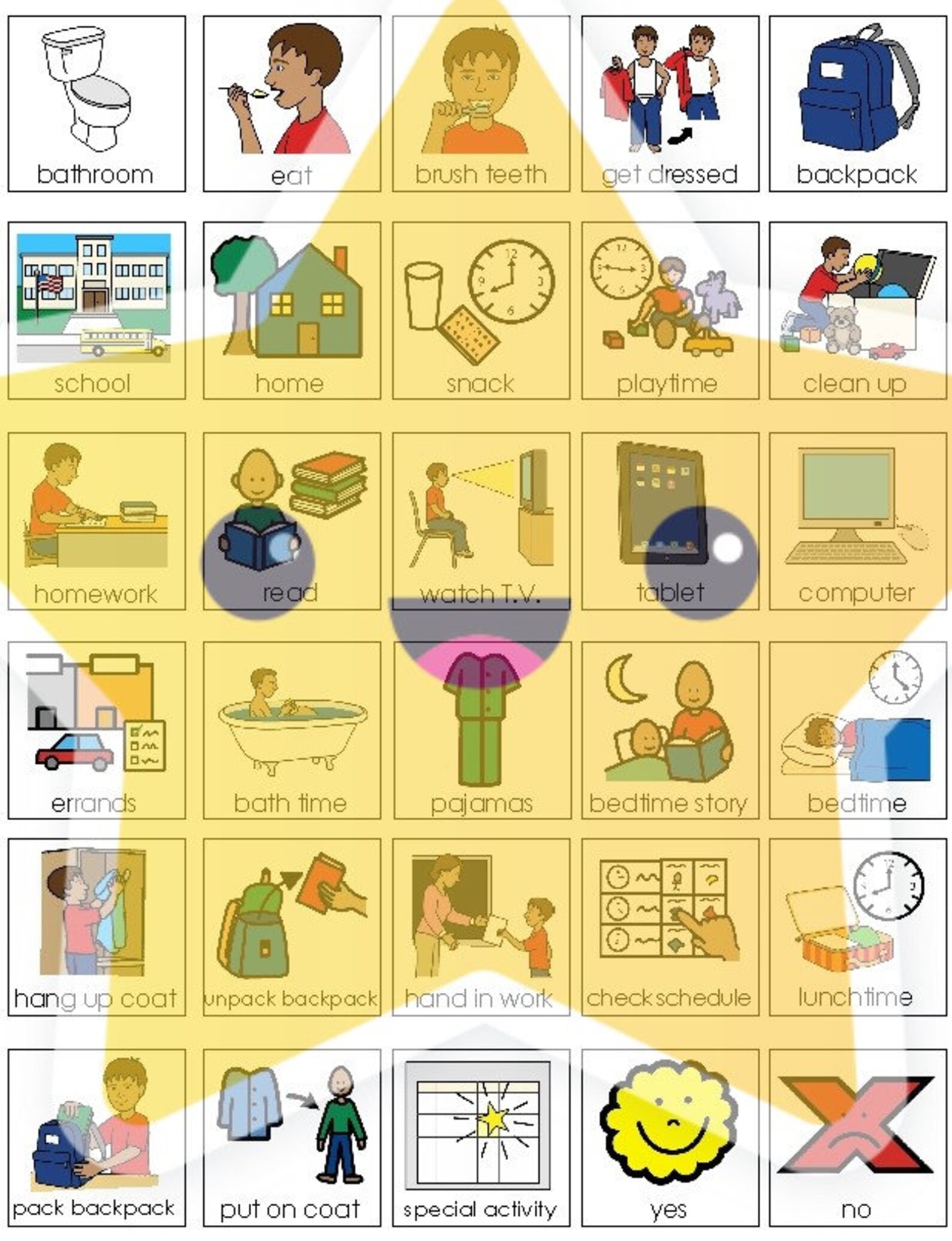 Autism Visual Communication Cards: Home & School Expectations - Etsy
