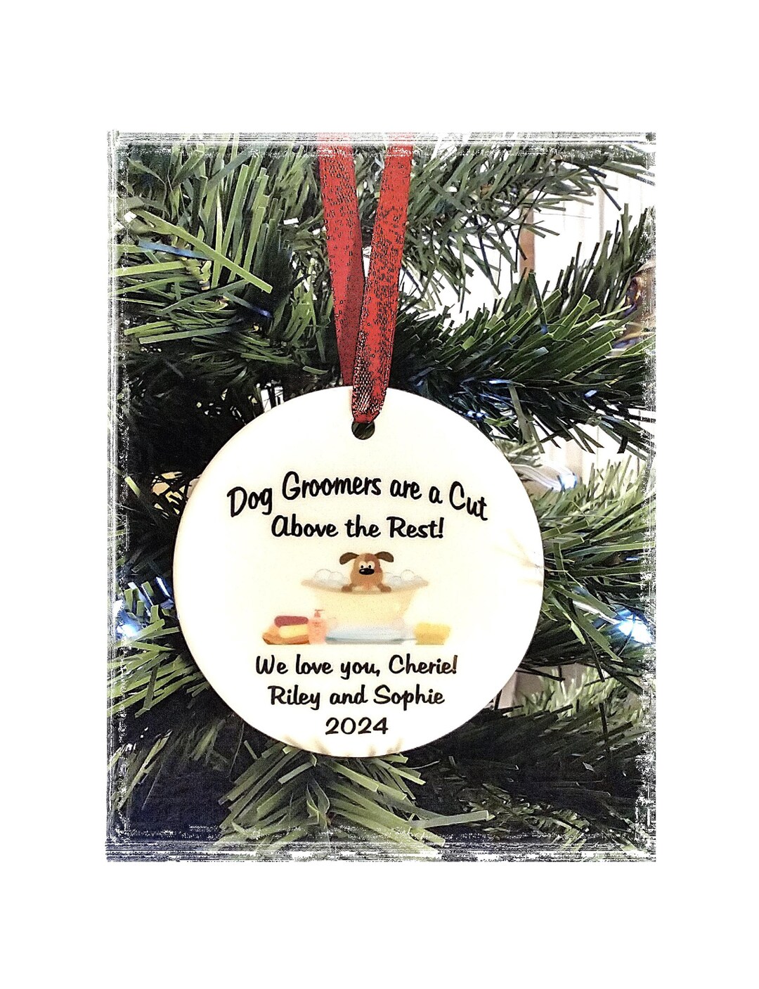 Personalized Pet Groomer Ornament: Custom Text, Thank You Gift - Etsy