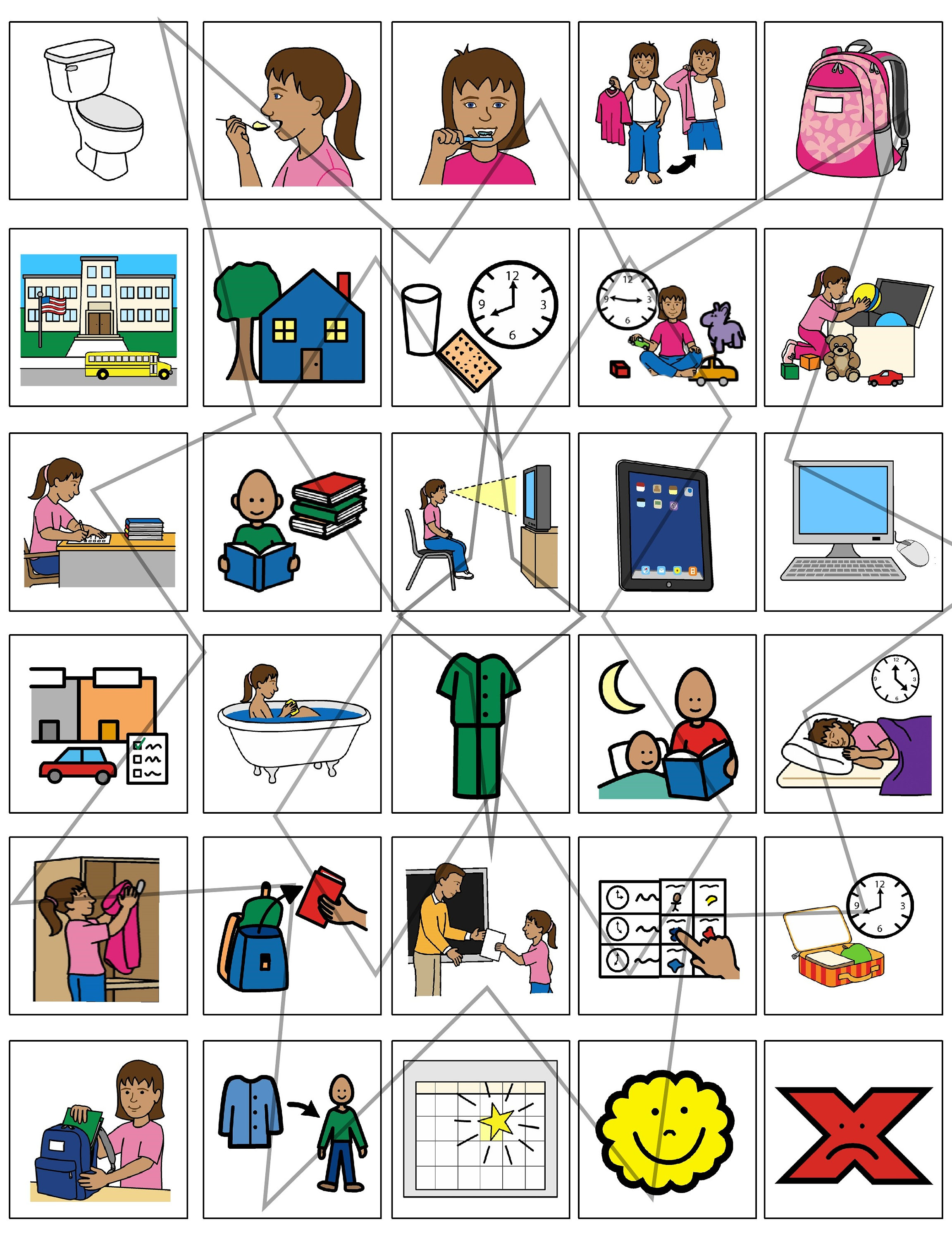 Autism Visual Aid LARGE 2.5 X 2.5 Printable - Etsy