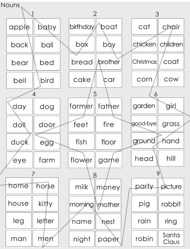 Dolch Sight Word Flash Cards: Pre-primer, Primer & Nouns (PDF) - Etsy